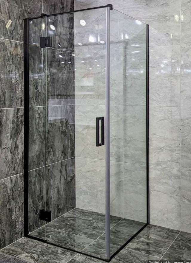 900X900MM SQUARE FRAMELESS SHOWER GLASS - BLACK – The Tile Collection™