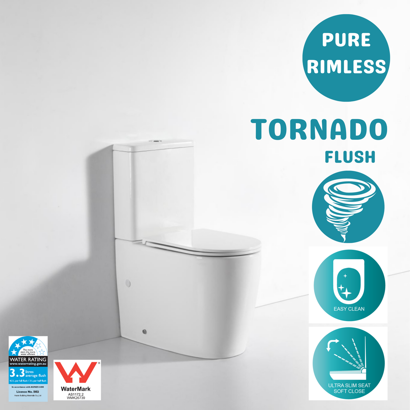 Oceano Overheight Zero Rim Tornado BTW Toilet Suite 660x370x850mm – The ...