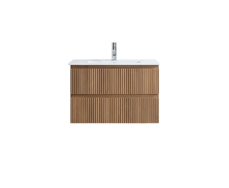 Verto Mosco 750mm Wall Hung Vanity – Light Oak, 2 Drawers, Plywood ...