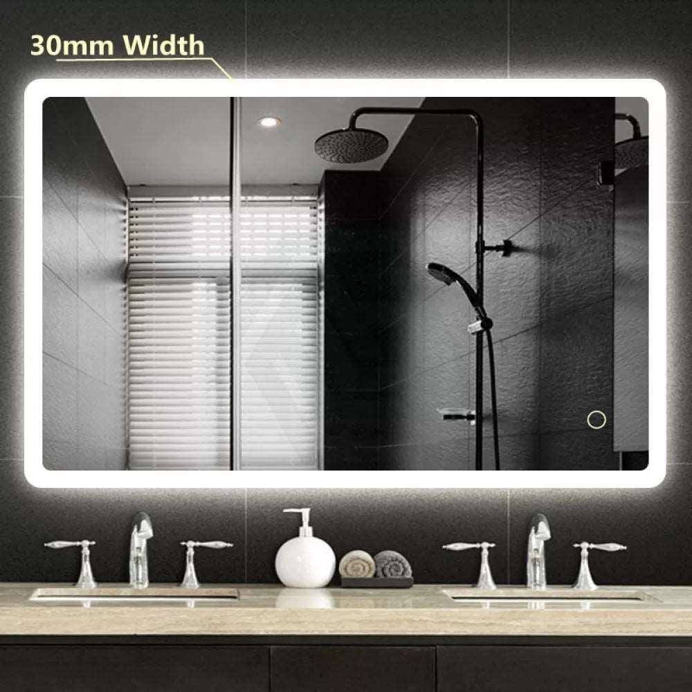 1200X900MM RECTANGULAR LED BATHROOM MIRROR WITH DEMISTER & 3 COLOURS L ...